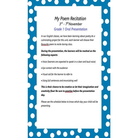 Grade 1 Poems Presentations a wide range | PPTX