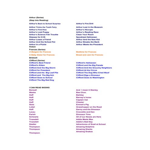 Grade 1 reading_list | DOC