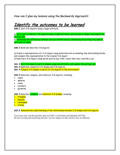 Lesson plan about Shapes | DOCX