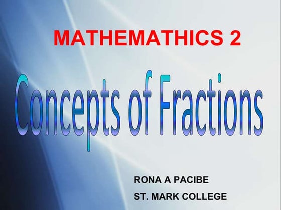 Fractions lesson 1 introduction | PPT