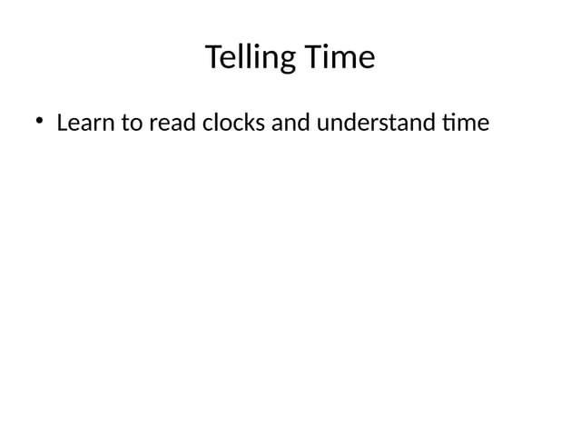 Telling time | PPT