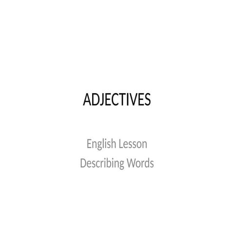 ADJECTIVES | PPTX
