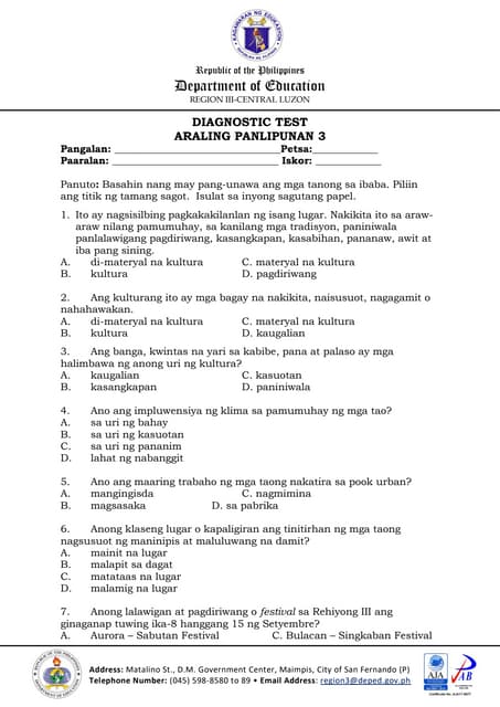 AP10_1st Summative Test (Quarter 1 - Wk1-4) | PDF