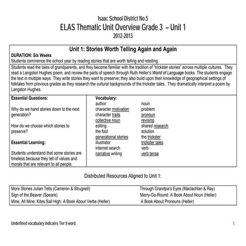 Rev Grade 5 Unit 3 | PDF