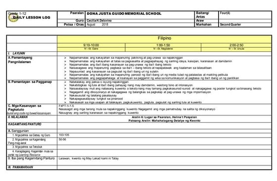 Lesson Plan Sir Bambico | PDF