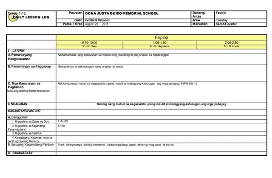 DLP Sample COT | DOCX