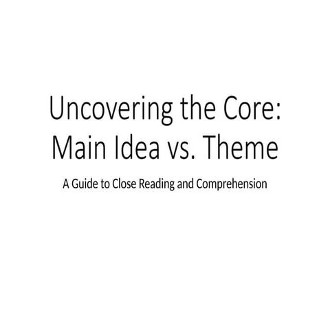 Central Idea vs Theme | PPT