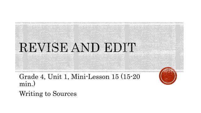 Benchmark, Grade 5, Unit 5, week 1, lesson 2 | PPTX