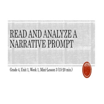 Grade 4, unit 1, week 1, mini lesson 3 | PPTX