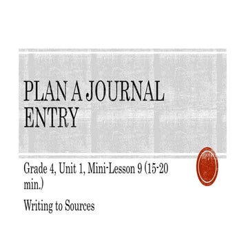 Grade 4, unit 1, week 1, mini lesson 6 | PPTX