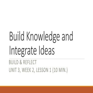 Benchmark, Grade 4, unit 3, week 2, mini lesson 1 | PPTX