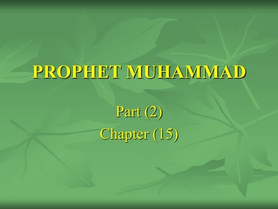 Lessons from Prophet Muhammad (Peace and blessings be upon him) | PDF