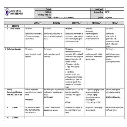 Grade 5 DLL MAPEH 5 Q4 Week 1.docx