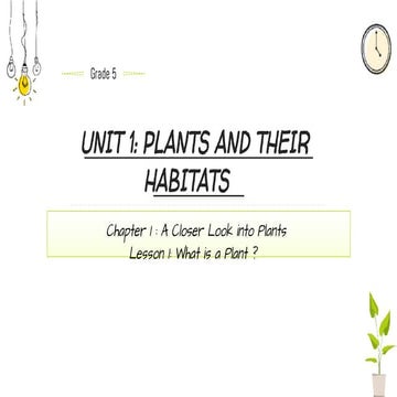 Grade 5 lesson 1.pdf unit 1 : plants and their habitats | PDF