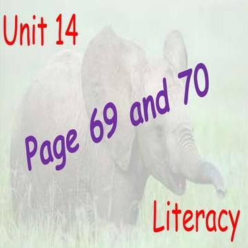Grade 5 literacy unit 14 page 69 and 70 presentation | PPT