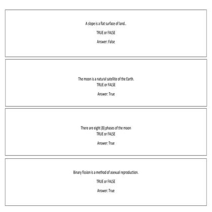 grade 6- science quiz sample for grade 6 pupils | DOCX