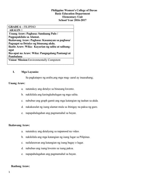 Lesson Plan Sir Bambico | PDF