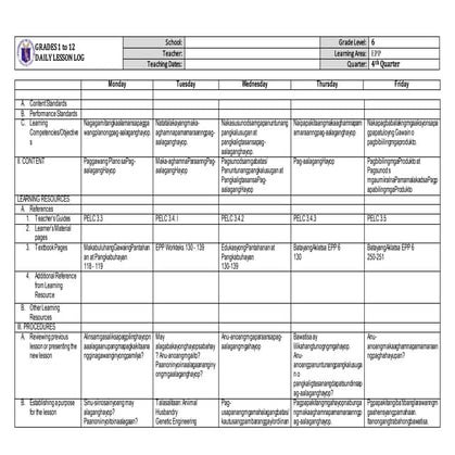 Grade 6 dll epp 6 q3 week 3 | DOCX