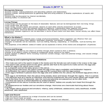 Grade 6 MYP science | DOCX