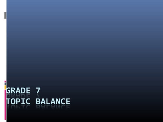 Chapter 5 balance | PPT
