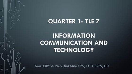 GRADE 7 ICT- Week 1-Sectors of ICT and Its career Business ...