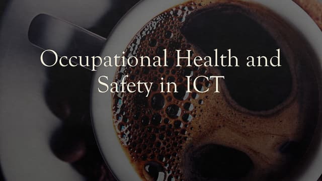 Grade 7 ICT: Occupational Safety and Health (OHS) Standards in ICT (PPT) MATATAG Curriculum | PPTX
