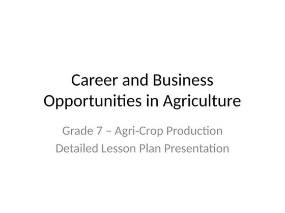 POWERPOINT TLE AGRI. CROP_123419.pptx | Agriculture | Industries