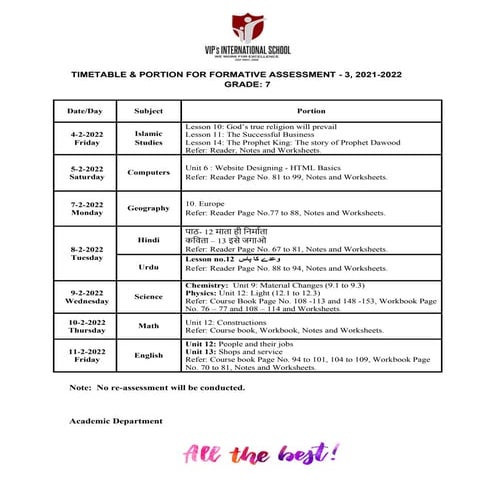 Grade 7 fa3 | PDF | Educational Assessment | Education
