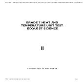 Grade 7 heat and temperature unit test edquest science