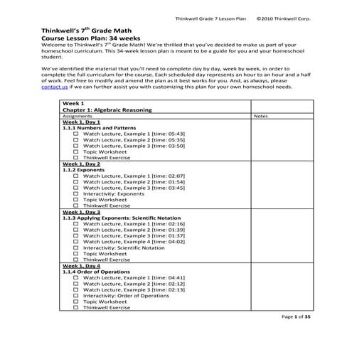 Grade7 mathlessonplan1 | PDF