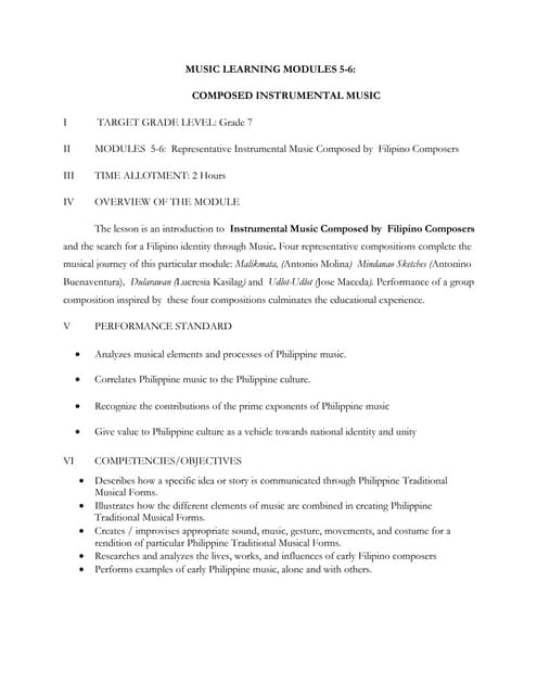 Grade 7 module 1 2 (q3 & q4) lm music | PDF