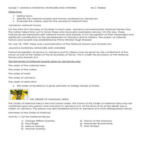 Grade7 notes awards oct | PDF