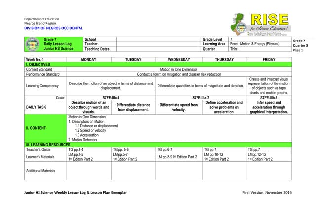 quarter 4 detailed lesson plan in science 7 | PDF