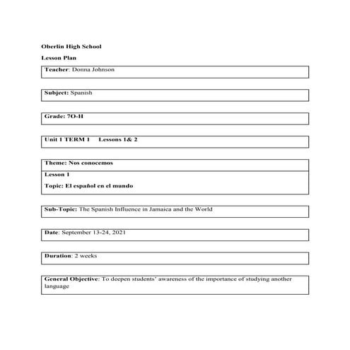 Grade 7 Spanish Lesson Plan Unit 1 Lessons 1&2 September 13-24 ,2021.docx