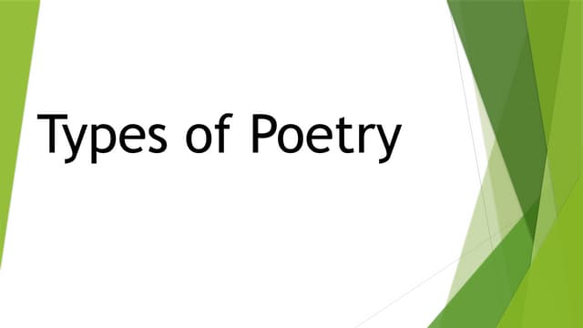 English 9 - Poetry | PPTX