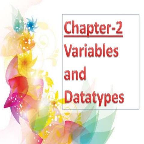 Variables and datatypes | PPTX | Programming Languages | Computing