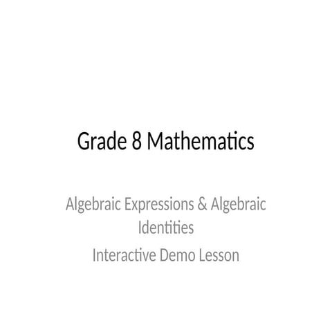 Mastering Algebraic Identities with Real-Life UAE Examples for Grade 8 ...