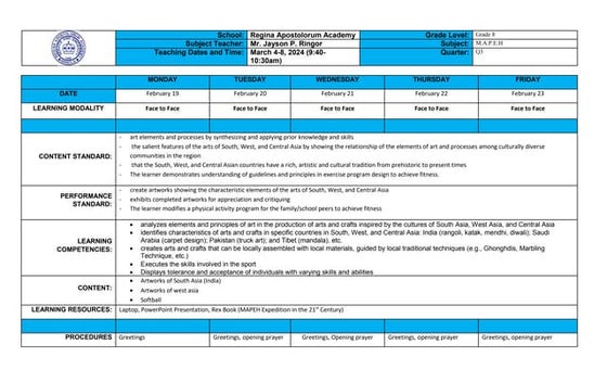 Grade 7 Arts Learning Plan 3rd quarter.docx