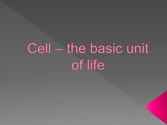 The Fundamental unit of life- Cell, Class 9 Chapter-5 | PPTX ...