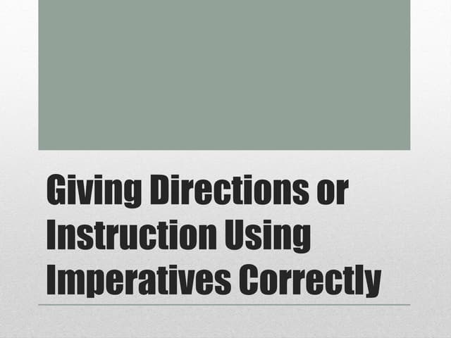 Imperative sentences. | PPTX