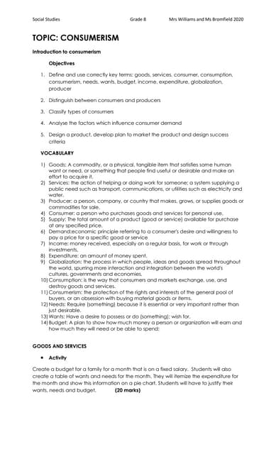 economics project consumer awareness | PDF