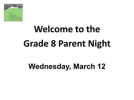 8th grade parent night | PPT