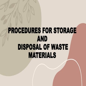 PROCEDURES FOR STORAGE OF WASTE MANAGEMENT | PPTX
