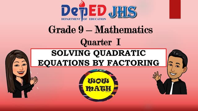 Factoring Quadratic Trinomials | PDF