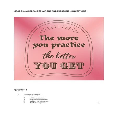 GRADE 9 ALGEBRAIC PRACTICE QUESTIONS.pdf