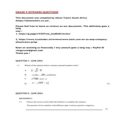 Grade 9 Integer Questions Updated Practice .pdf