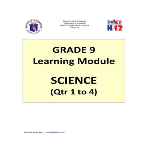 Grade 9 learner's module (science) | DOCX