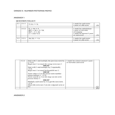 GRADE 9 MATHS NUMBER PATTERNS ANSWERS .pdf