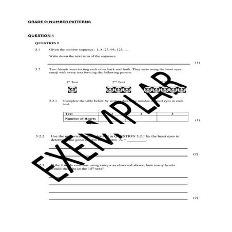 GRADE 9 MATHS NUMBER PATTERNS QUESTIONS.pdf