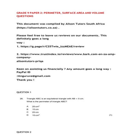 Grade 9 Paper 2 Perimeter, Surface Area and Volume Questions (1).pdf